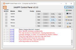 How to Fix XAMPP Error: Apache Shutdown Unexpectedly in Windows - Tonjoo